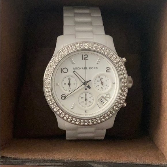 Michael Kors | Accessories | Wceramic White Michael Kors Chronograph ...